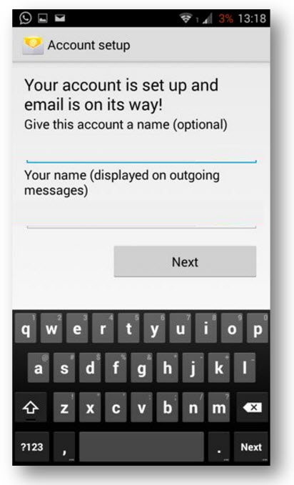 Email instellen | Google Android - Support Chase | Marketing | Hosting | Webdesign